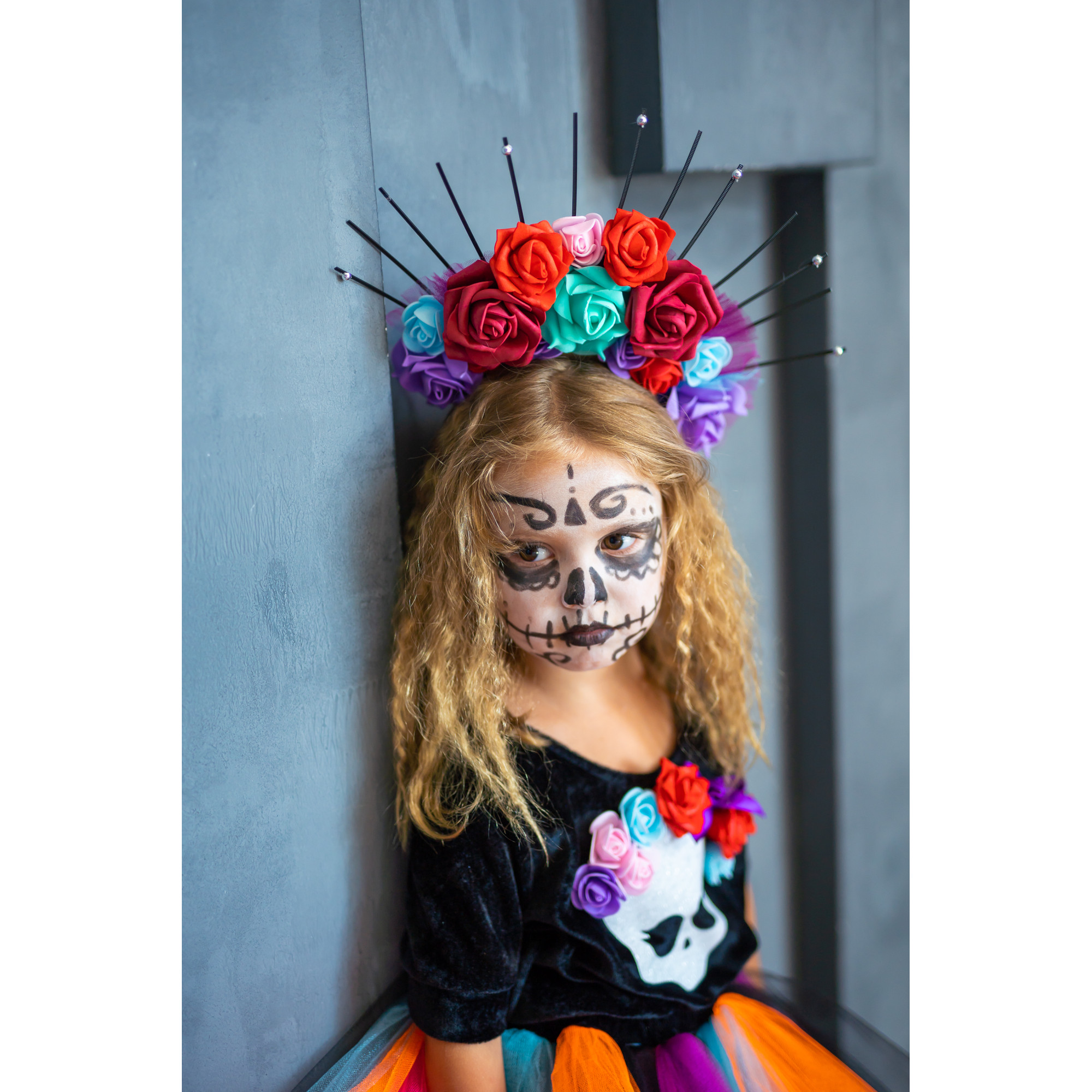 Дитячий карнавальний костюм Santa Muerte для дівчинки на Хеловін